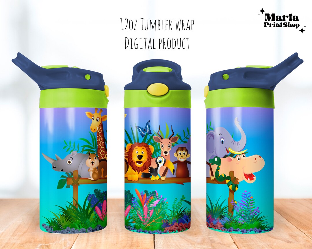 Monkey Kids Tumbler 12oz, Jungle Tumbler Sippy Cup 12oz - Etsy