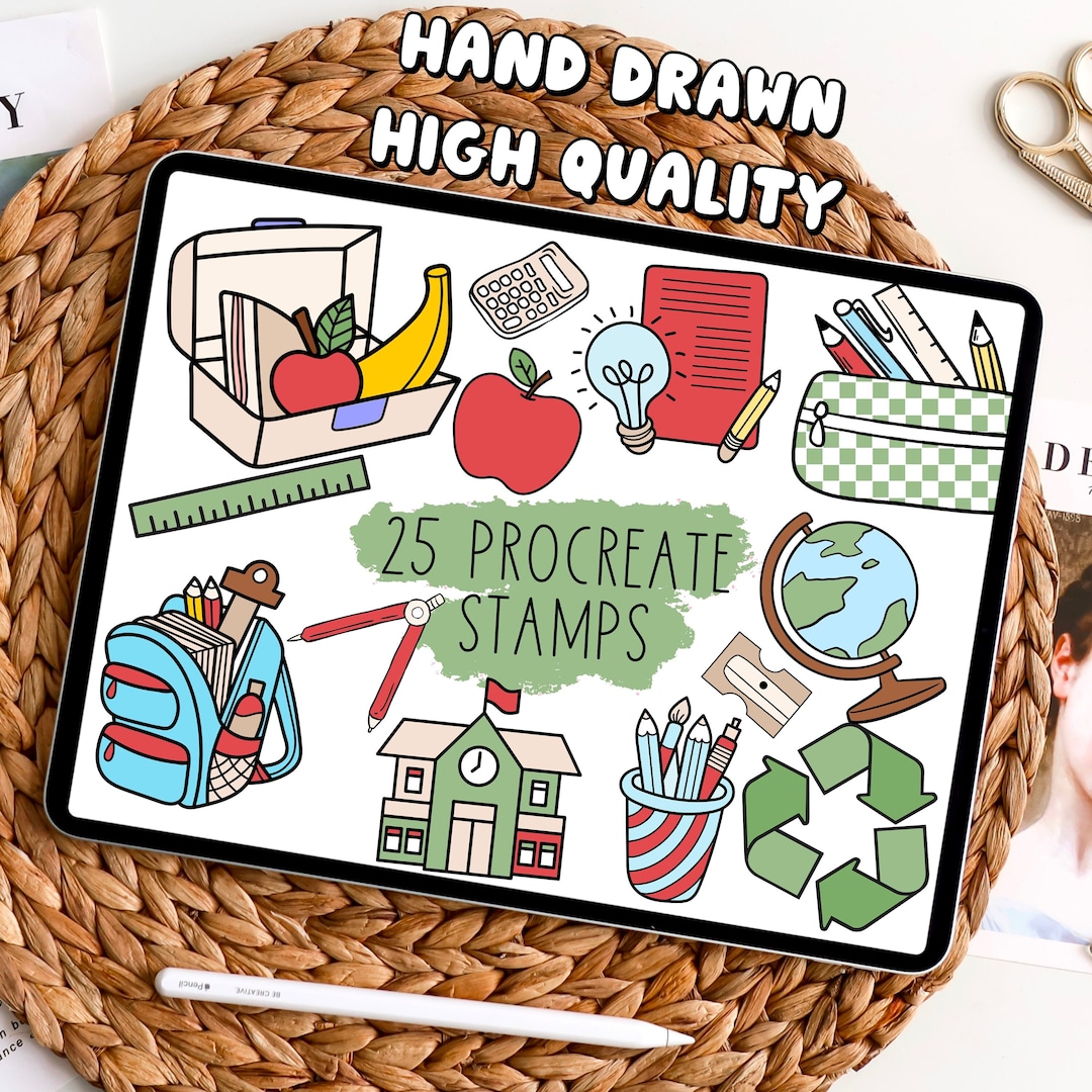 Procreate Back to School Stamps, School Procreate Stamps - Etsy