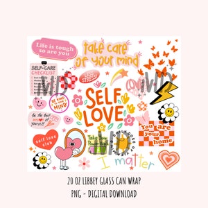 Self Love Tumbler Wrap, Motivational Self Love Sublimation Design, 20 ...