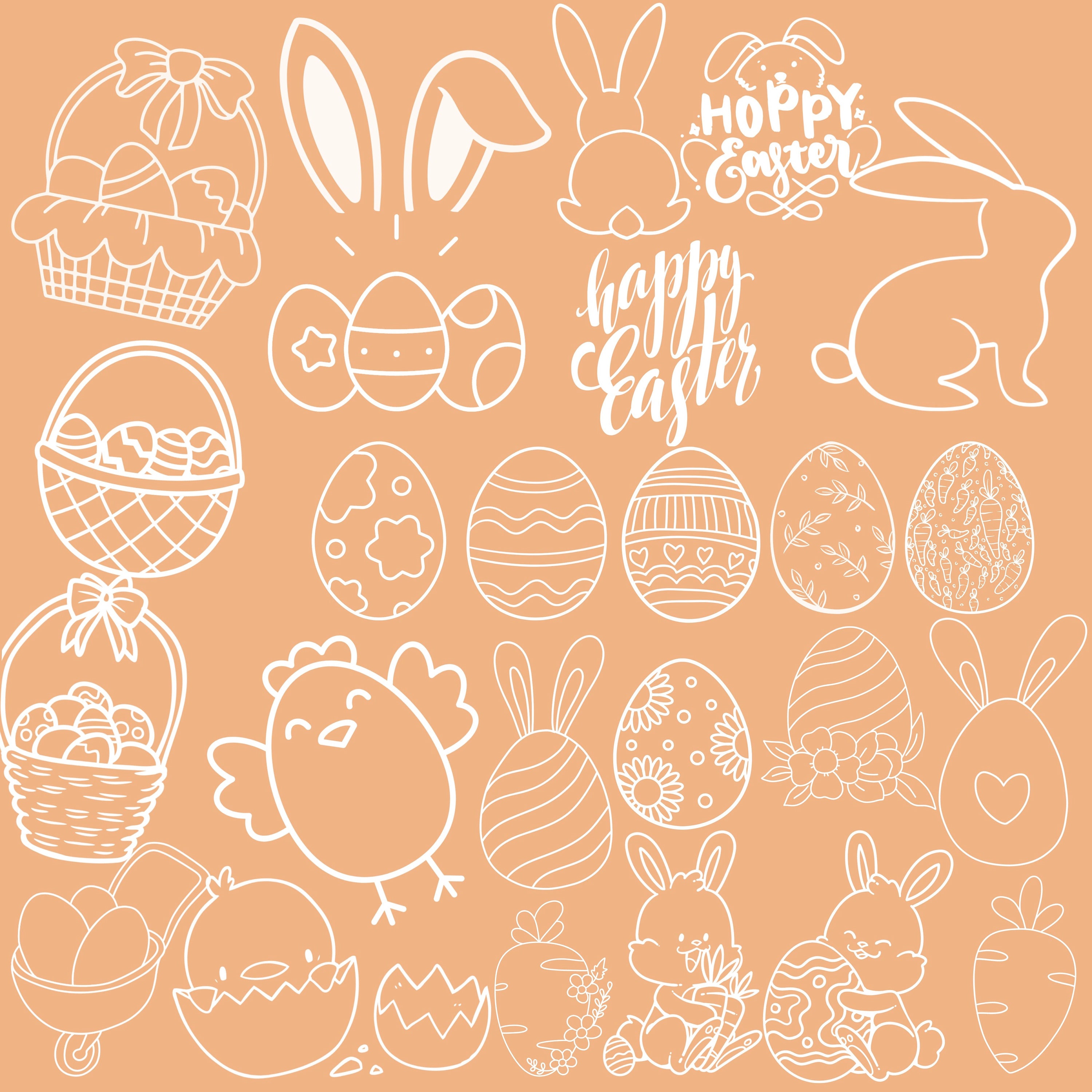 Procreate Easter Brushes Easter Bunny Stamp Brushes Easter - Etsy