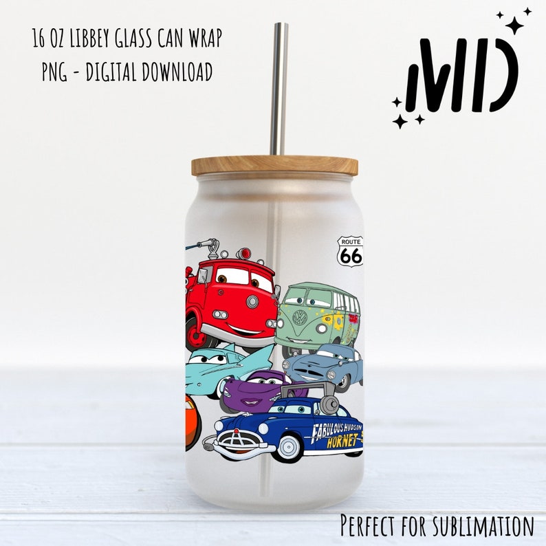 Cars Libbey 16oz - Sublimation Design - Sublimation Design Digital ...