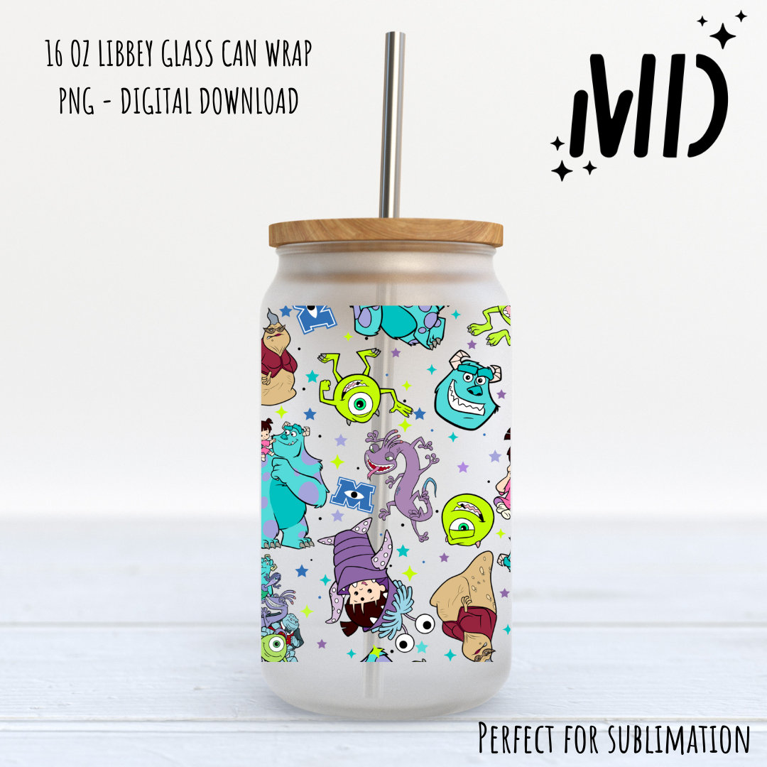 Monsters Libbey 16oz - Sublimation Design - Sublimation Design Digital ...