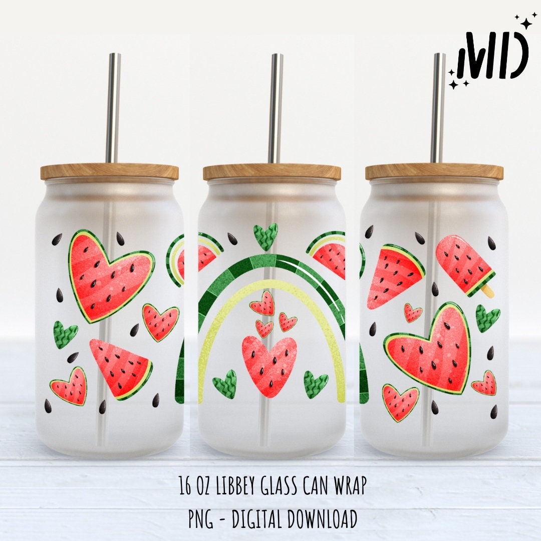 Summer Libbey 16oz, Png, Watermelon Tumbler Wrap, Fruit Libbey 16oz ...