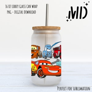 Cars Libbey 16oz - Sublimation Design - Sublimation Design Digital ...