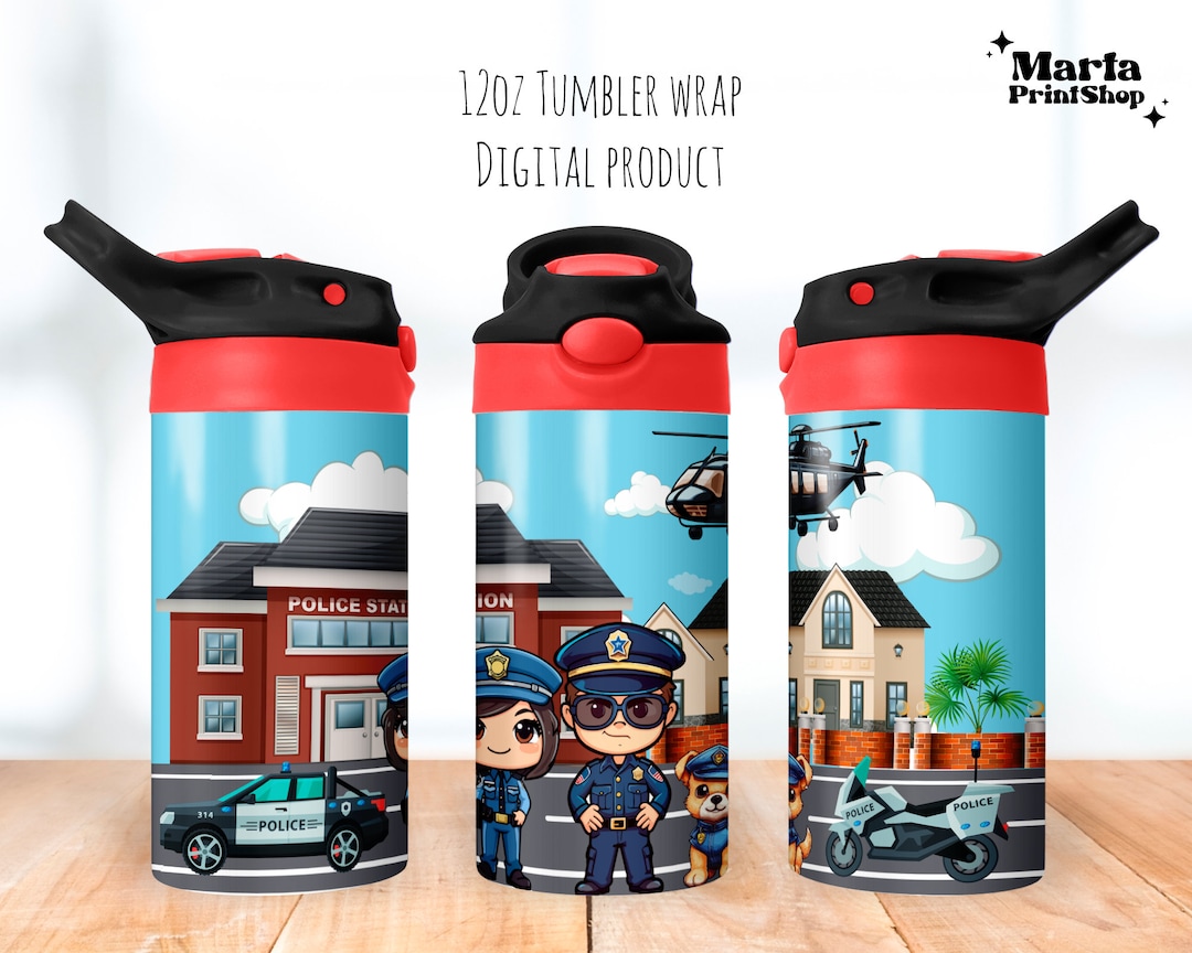 Police Kids Spring Sippy Cup 12oz, Police Car Flip Top Tumbler 12oz - Etsy
