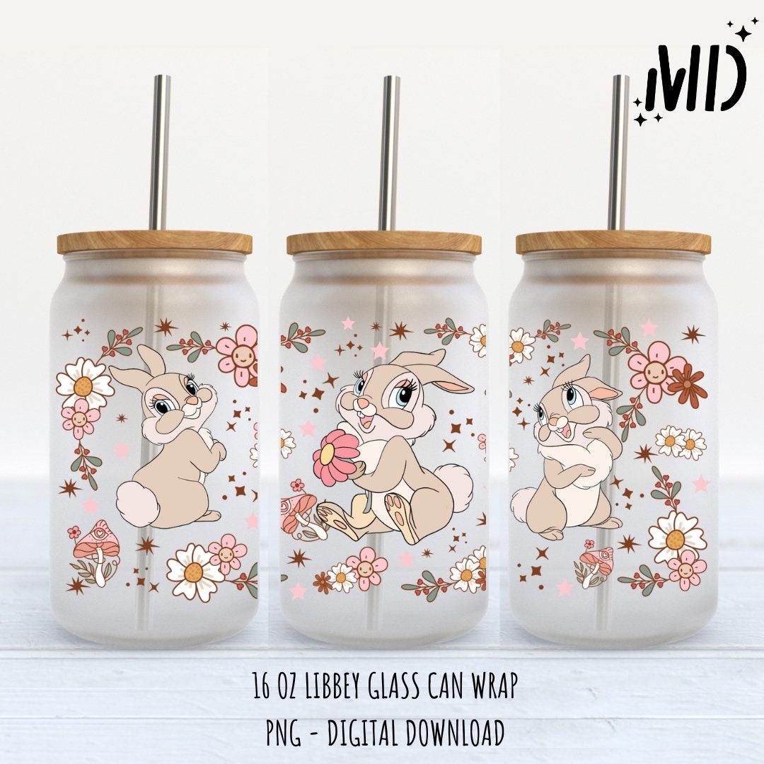 Easter Bunny Libbey 16oz, Magical Bunny Glass Can 16oz, Easter Spring ...