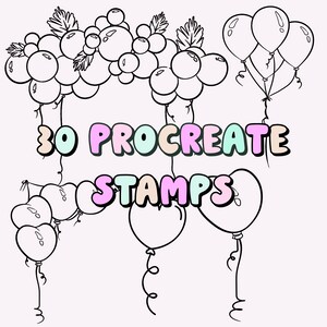 Procreate Birthday Stamps, Procreate Party Stamps, Doodle Stamps ...