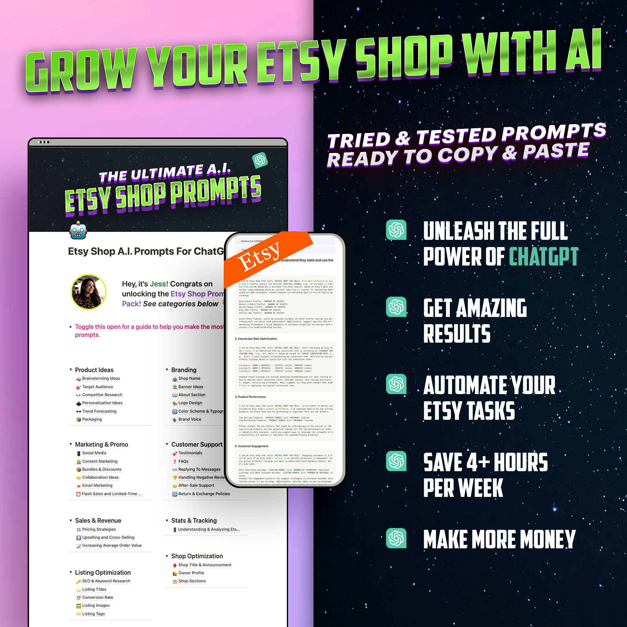 Chatgpt Prompts for Etsy Shop, Etsy Shop AI Prompts, Chatgpt Etsy ...