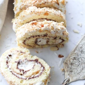 Coconut Almond Swiss Roll Cake Download - Etsy
