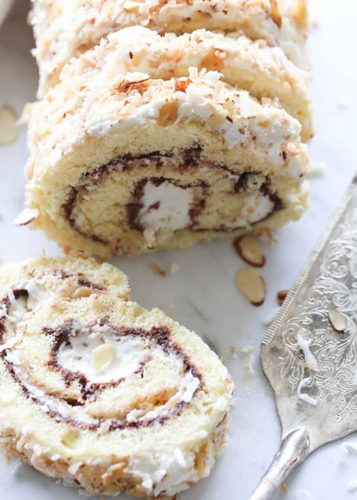 Coconut Almond Swiss Roll Cake Download - Etsy