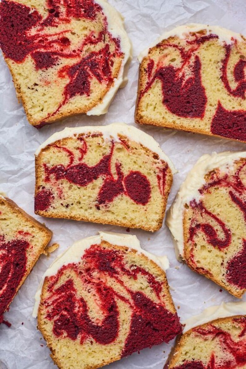 Marbled Red Velvet Loaf Cake Recipe Download - Etsy