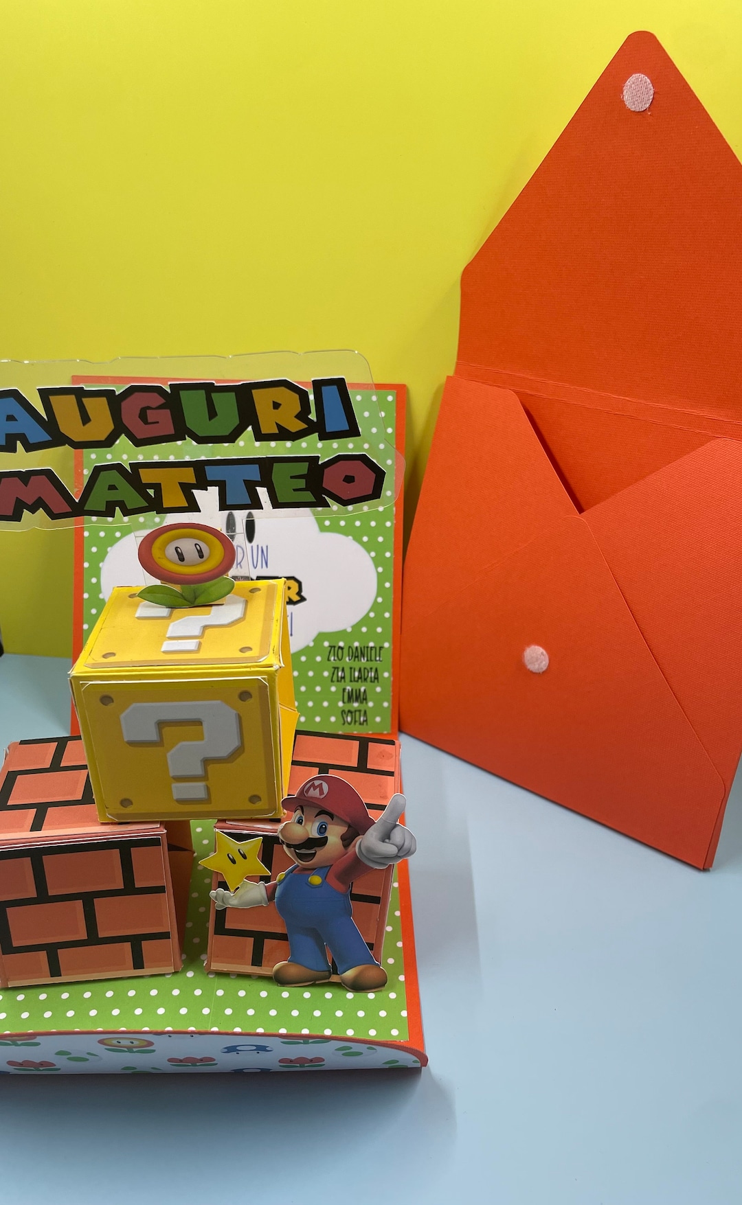 Personalized Pop up Greeting Card "super Mario" Theme, Handmade, 3D ...