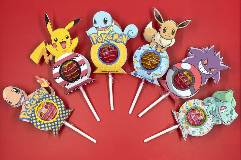 Lecca lecca personalizzato 12 pz, tema Pokémon, personalizzabile con ...