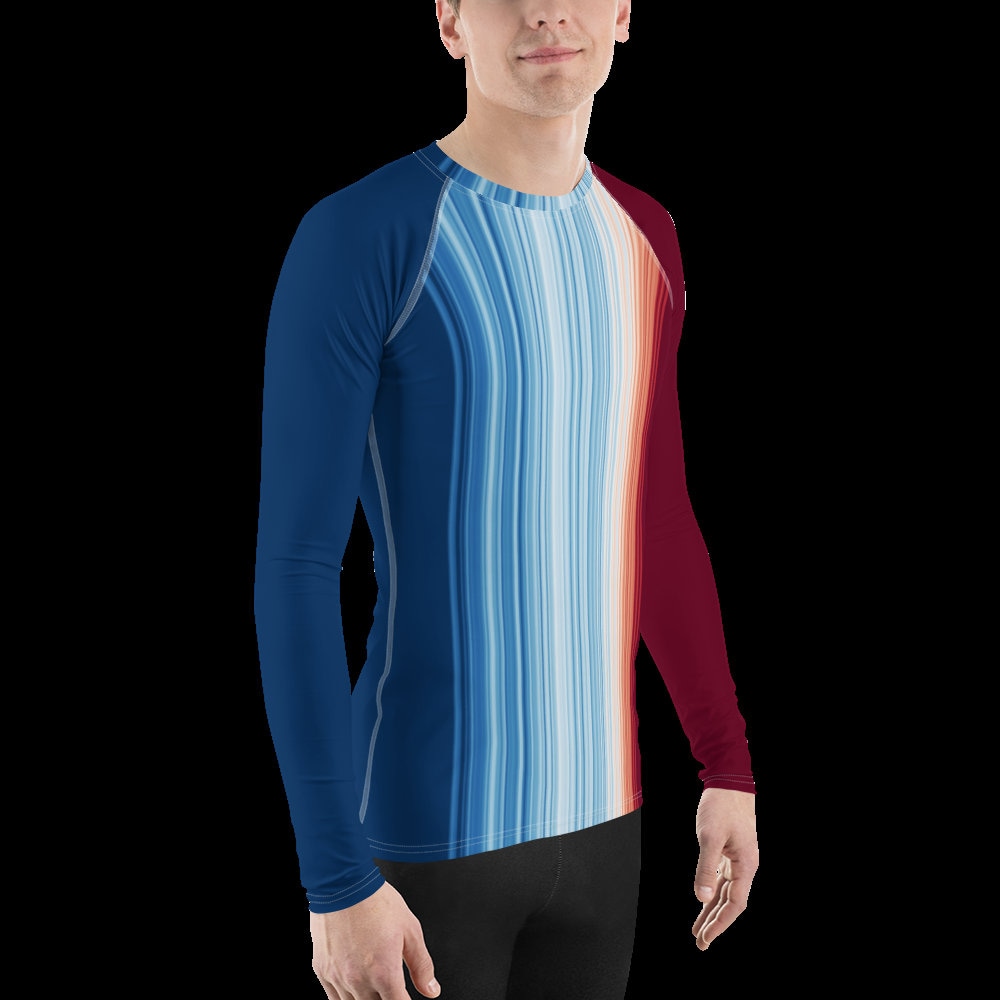 Eco-friendly Warming Stripes Men's Rash Guard Sun & Wave Protector - Etsy