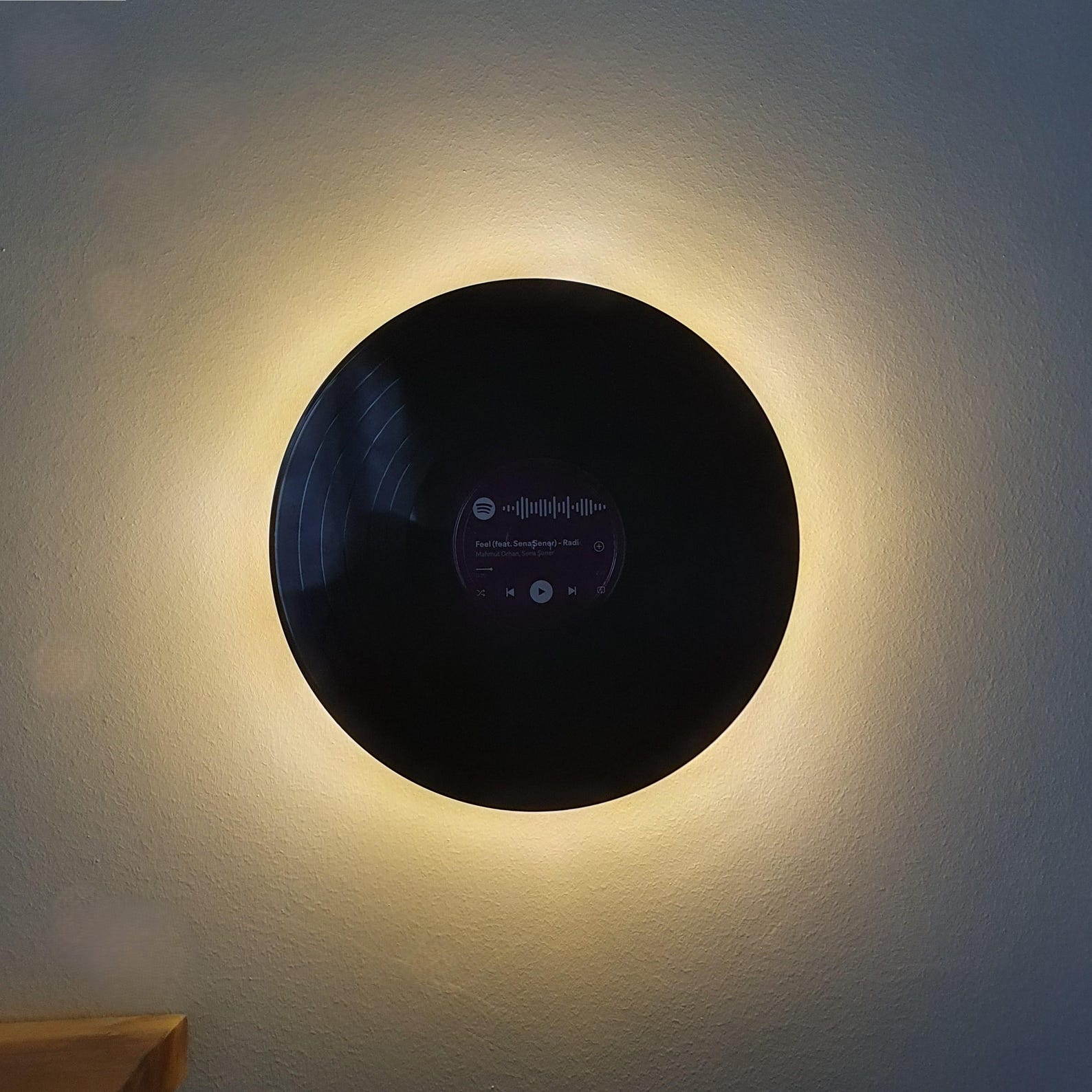 Battery Operated Personalized Record Wall Sconce | Custom Song Wireless ...