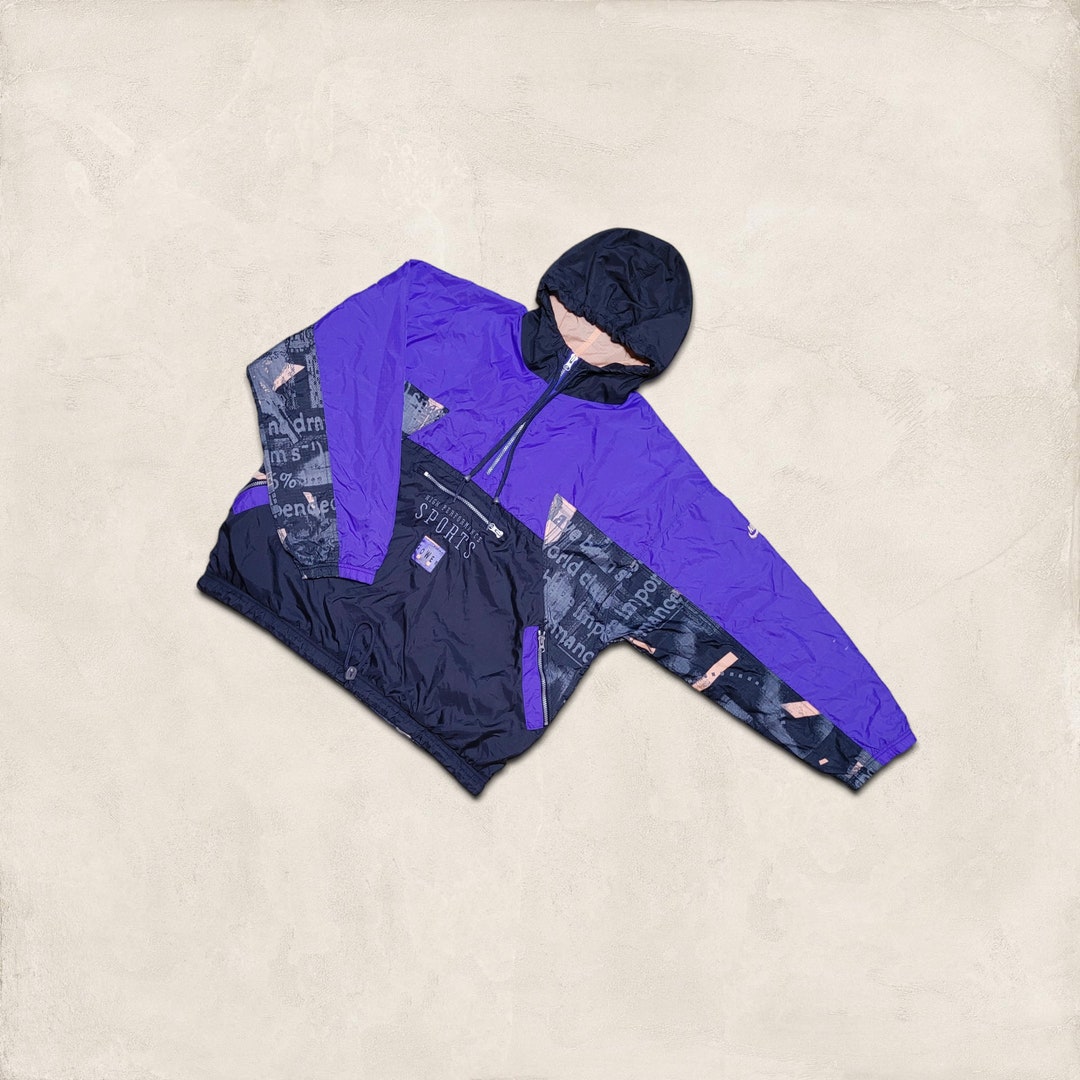 Rare Vintage Nike Track Jacket / Vintage 90s Purple Nike Windbreaker ...