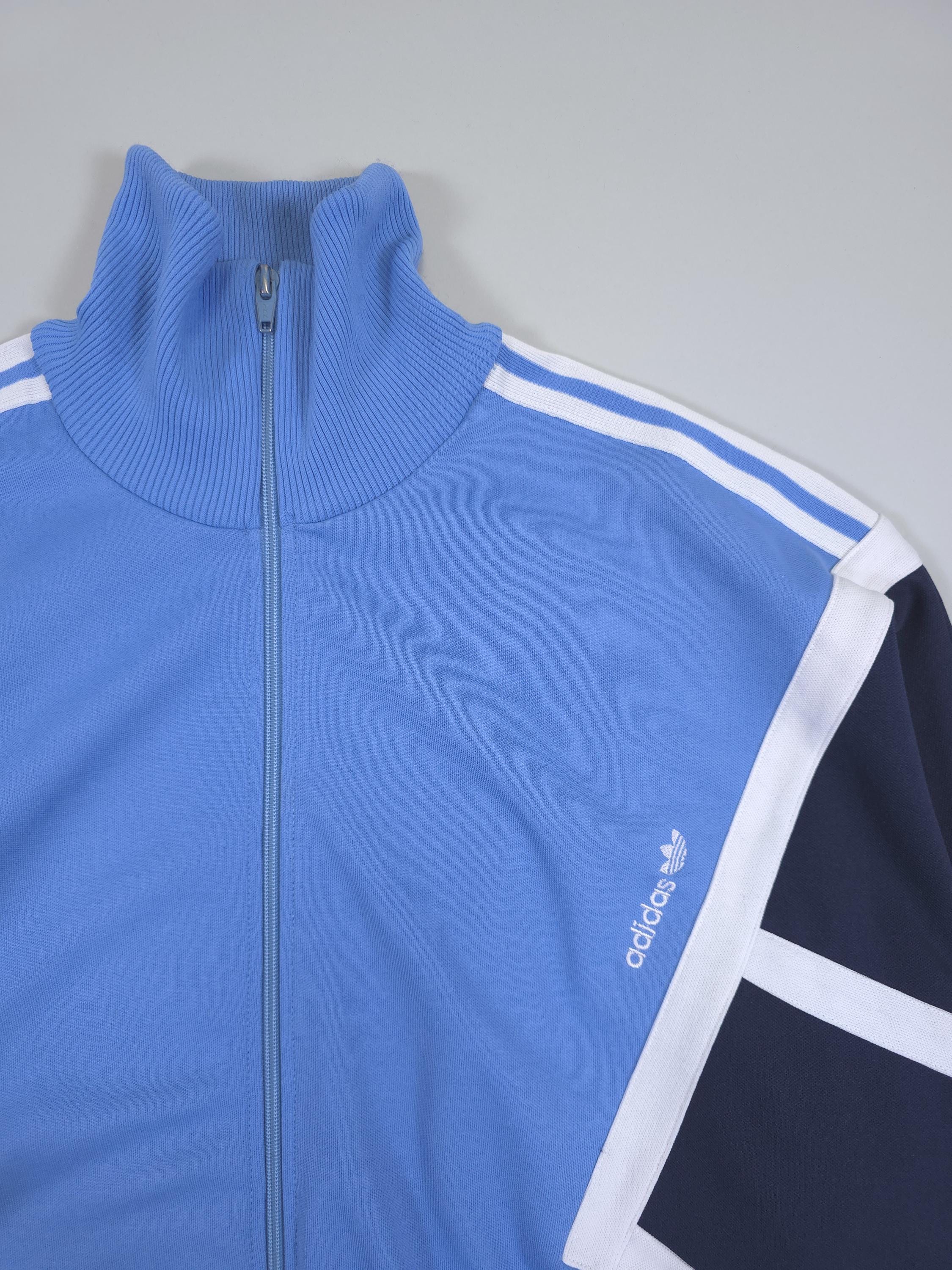 80s Adidas Originals Turtleneck Geometric Pattern Track Jacket – Fits M ...