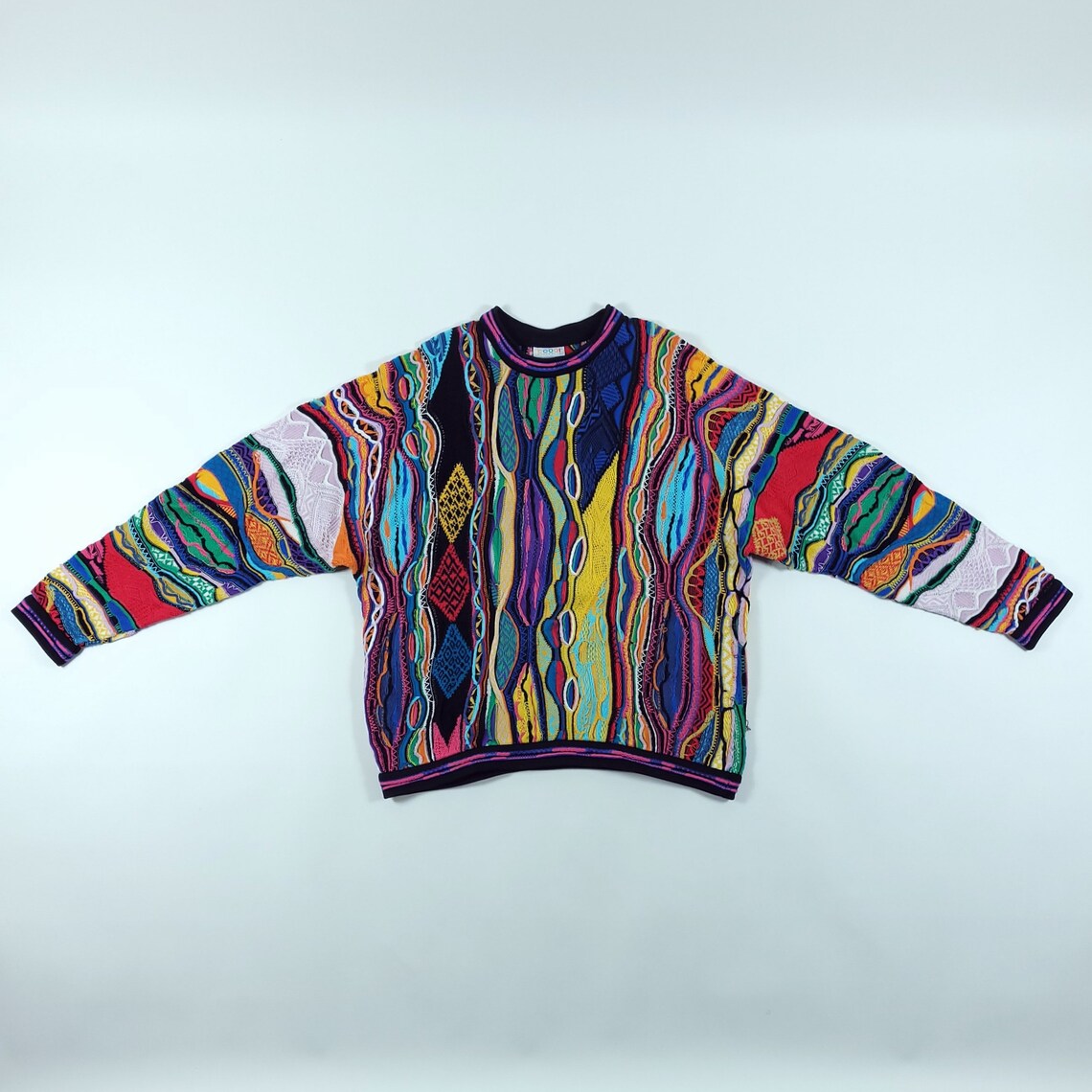 Vintage 90s Coogi Australia Biggie Smalls Abstract Pattern Knitwear ...