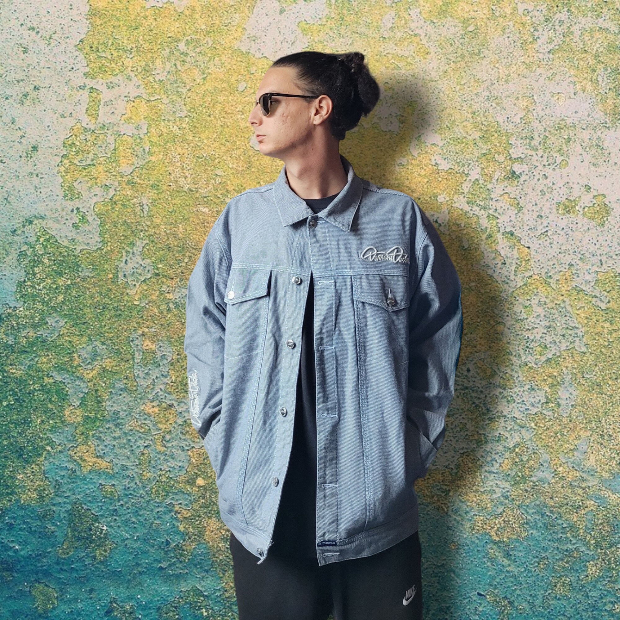 Vintage Damani Dada dada Supreme Denim Jacket Iconic Embroidered Logos ...