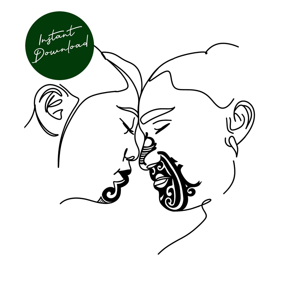 Maori Couple - Digital Download (SVG & PNG) - Moko Kauae/ Hongi - Etsy