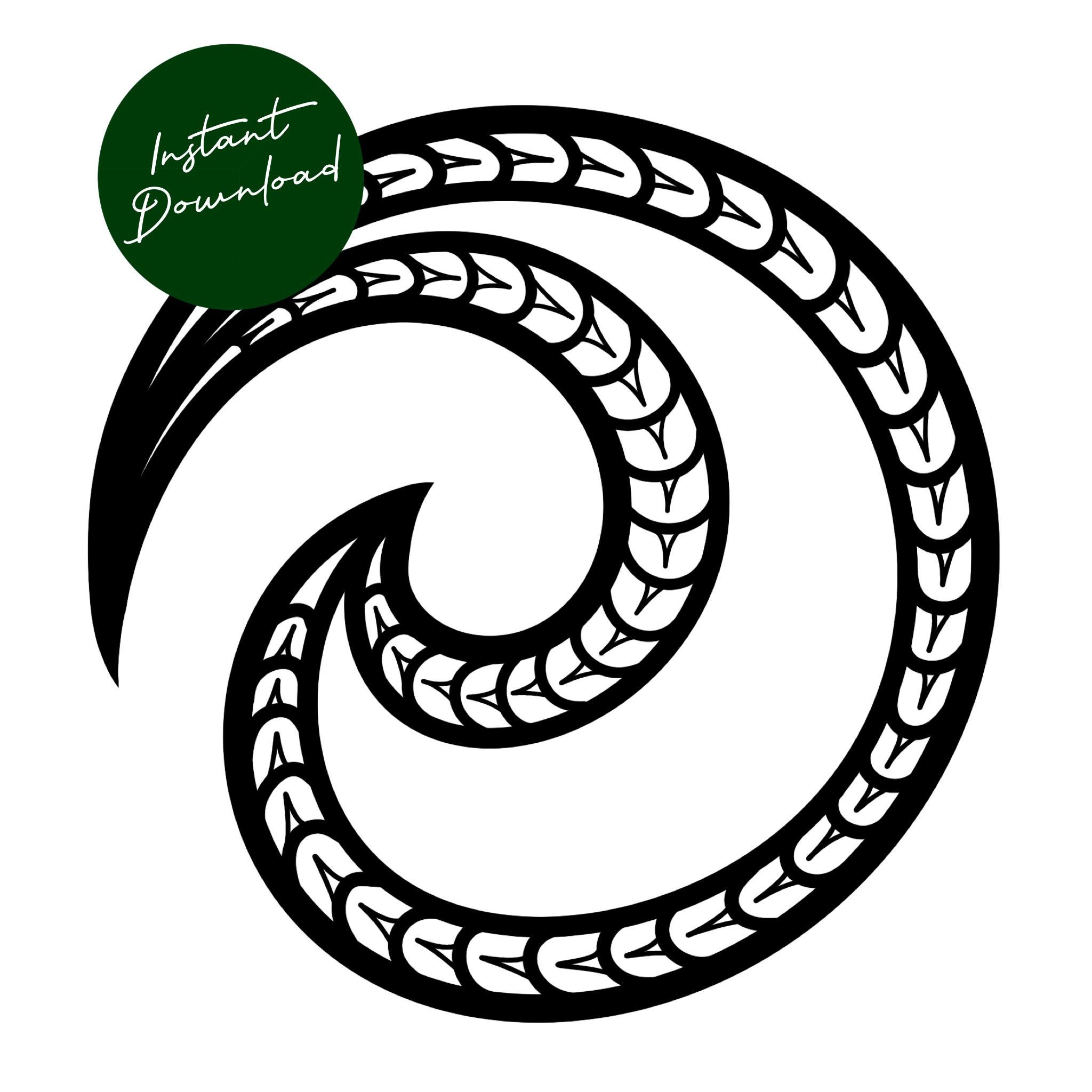 Maori Spiral/ Scale Carving Design - Digital Download (SVG & PNG ...