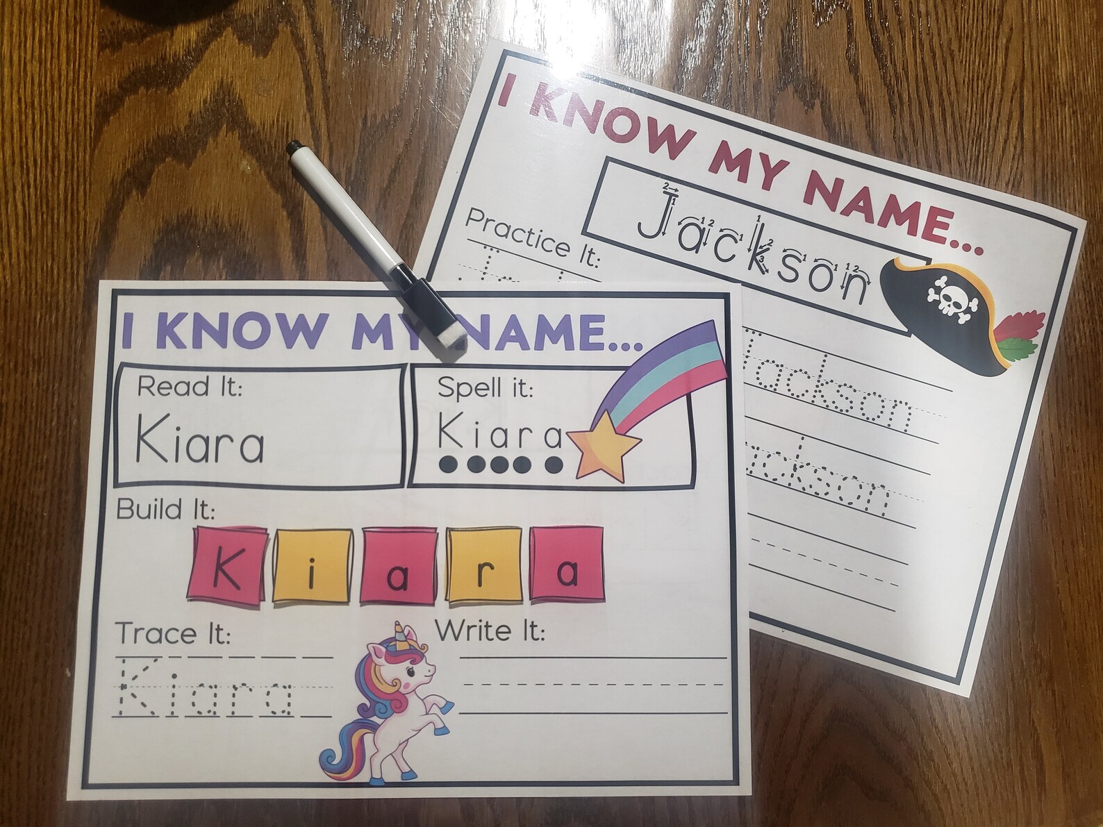 Name Writing Practice Mats, Learn to Spell Name, Custom Dry Erase Name ...