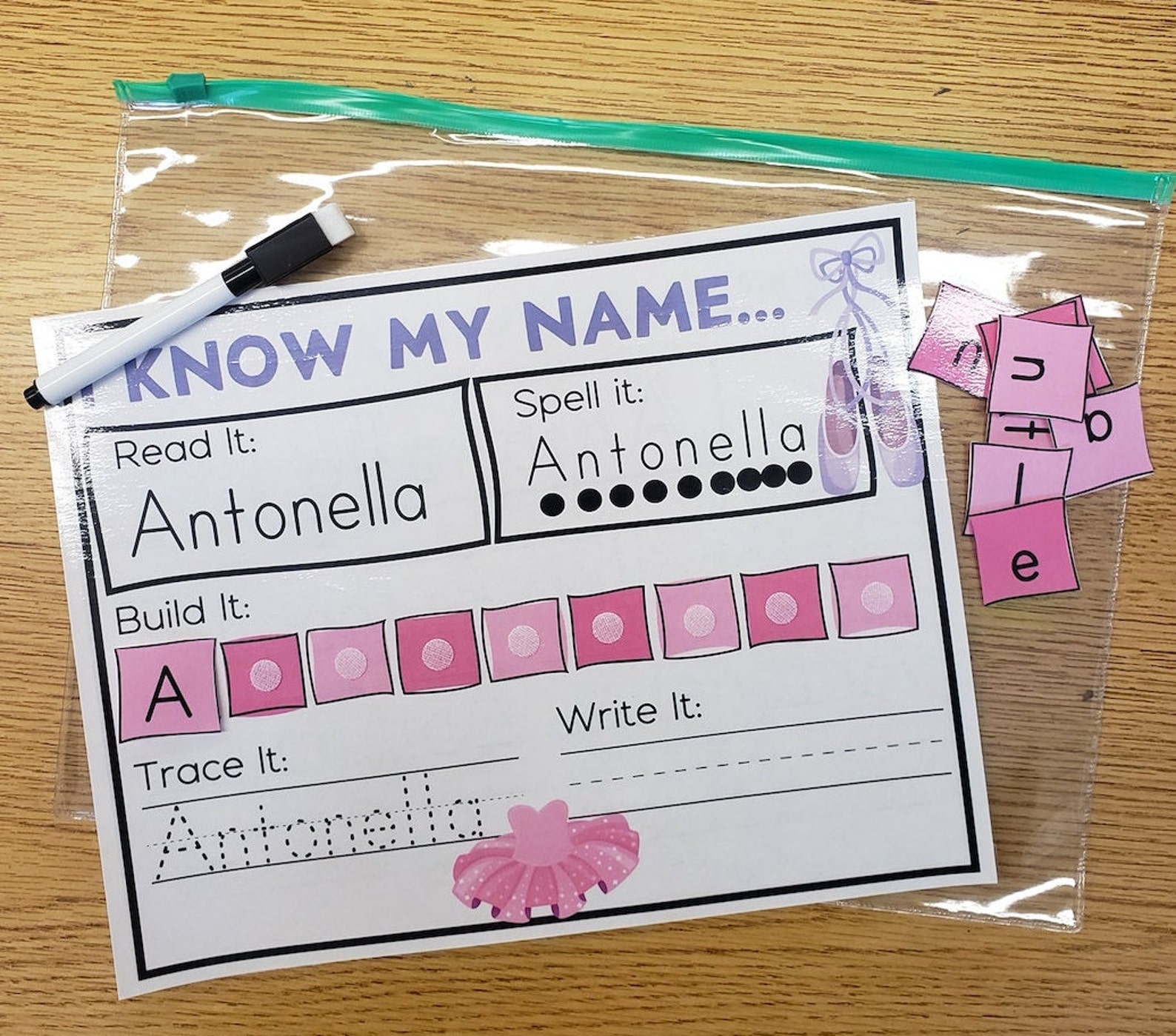 Name Writing Practice Mats, Learn to Spell Name, Custom Dry Erase Name ...