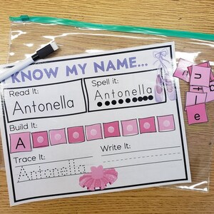 Name Writing Practice Mats, Learn to Spell Name, Custom Dry Erase Name ...