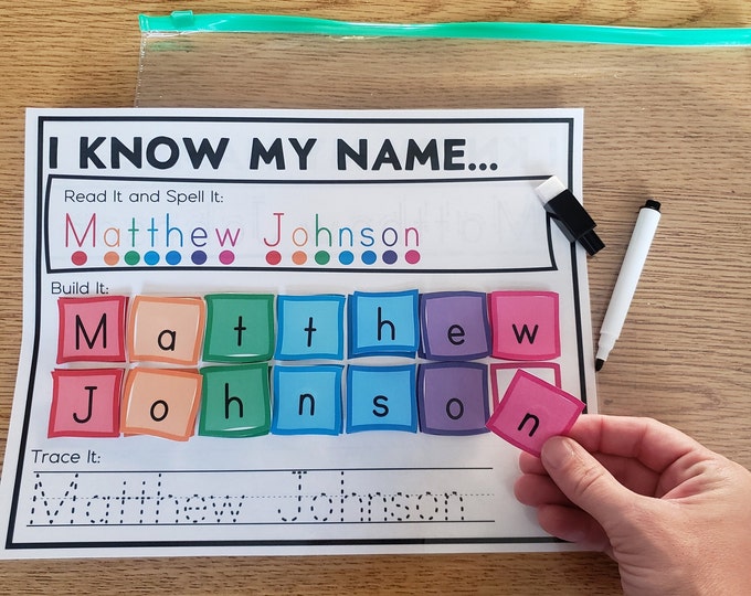 Learn to Write Name, First and Last Name Practice, Hands on Name ...