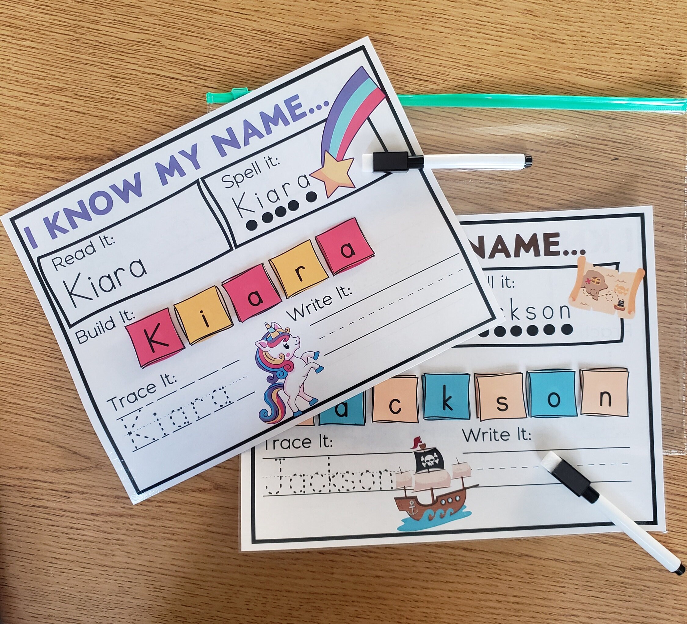 Name Writing Practice Mats, Learn to Spell Name, Custom Dry Erase Name ...