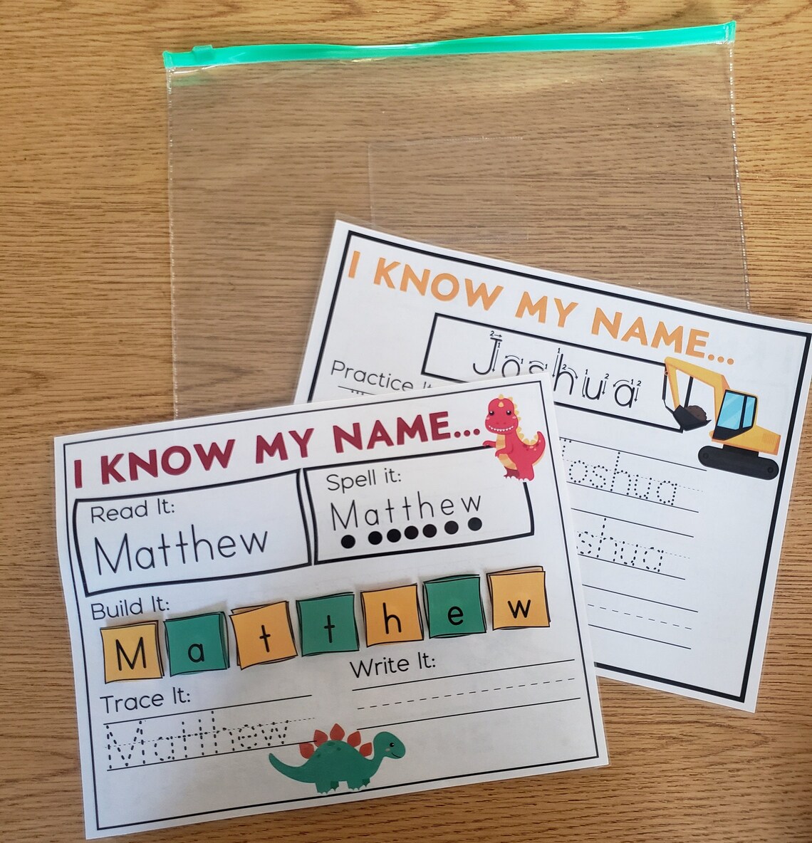 Name Writing Practice Mats, Learn to Spell Name, Custom Dry Erase Name ...