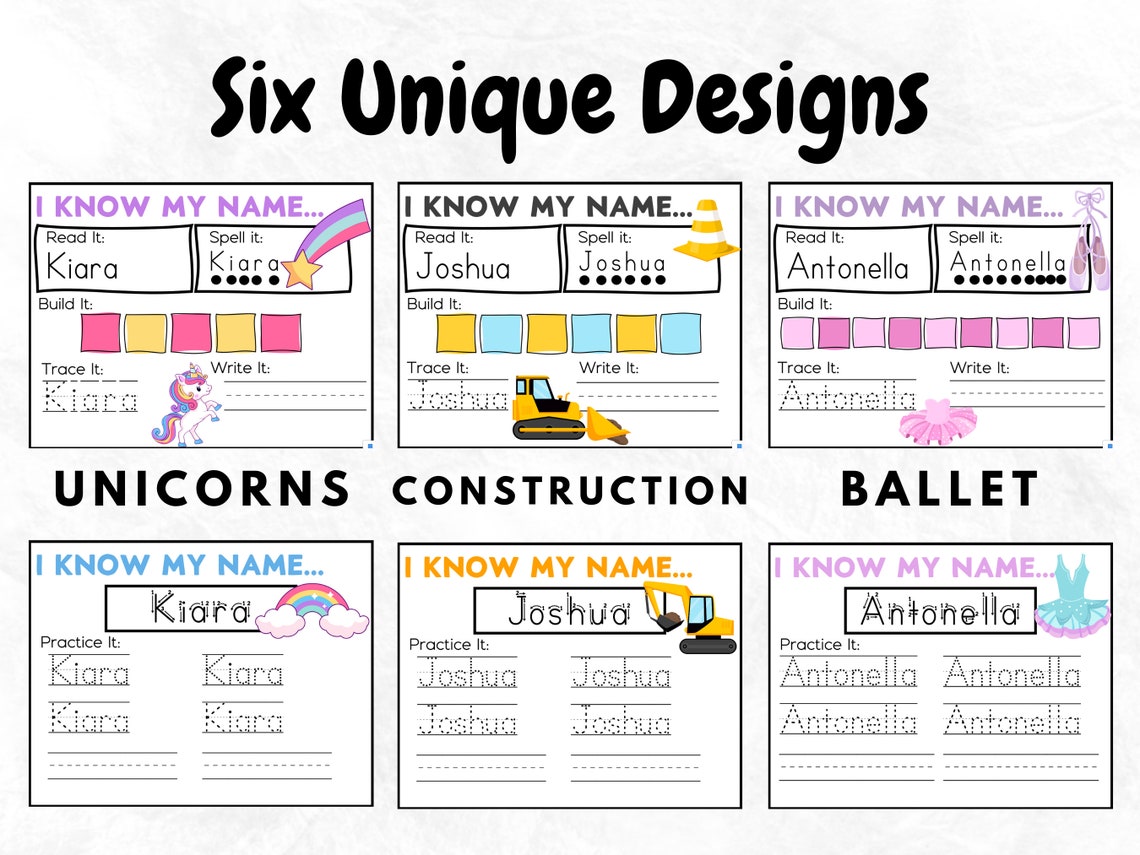 Name Writing Practice Mats, Learn to Spell Name, Custom Dry Erase Name ...