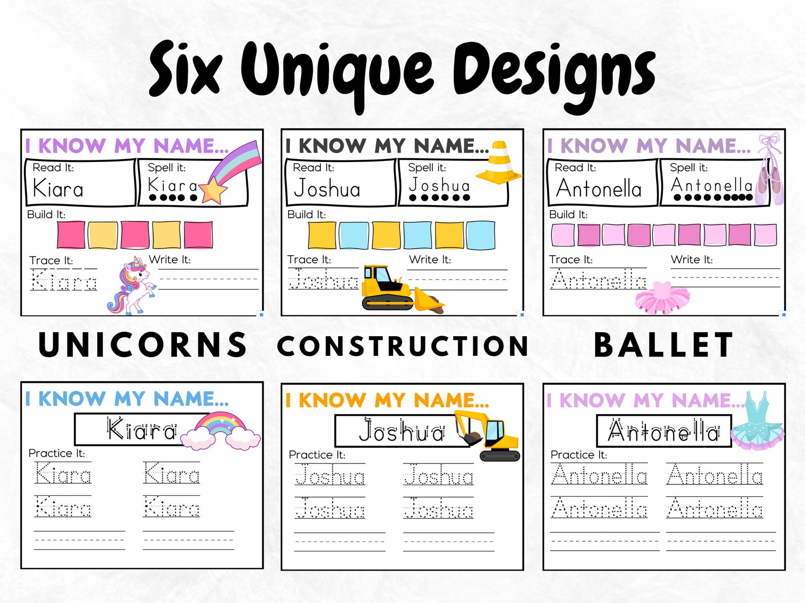 Name Writing Practice Mats, Learn to Spell Name, Custom Dry Erase Name ...