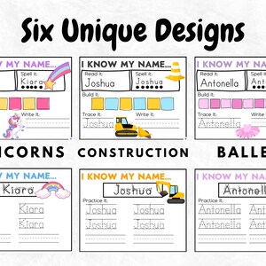 Name Writing Practice Mats, Learn to Spell Name, Custom Dry Erase Name ...