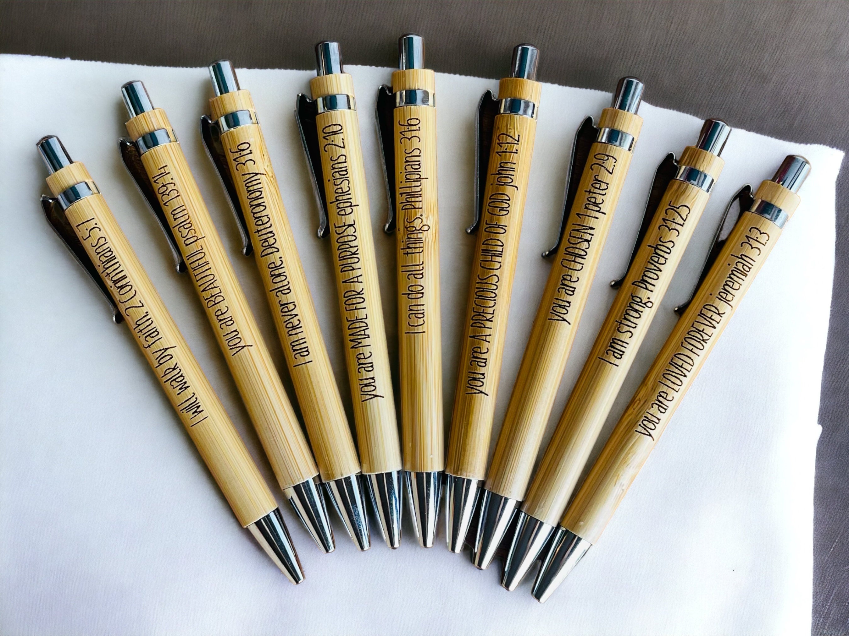 Laser Engraved Scripture Pens - Etsy