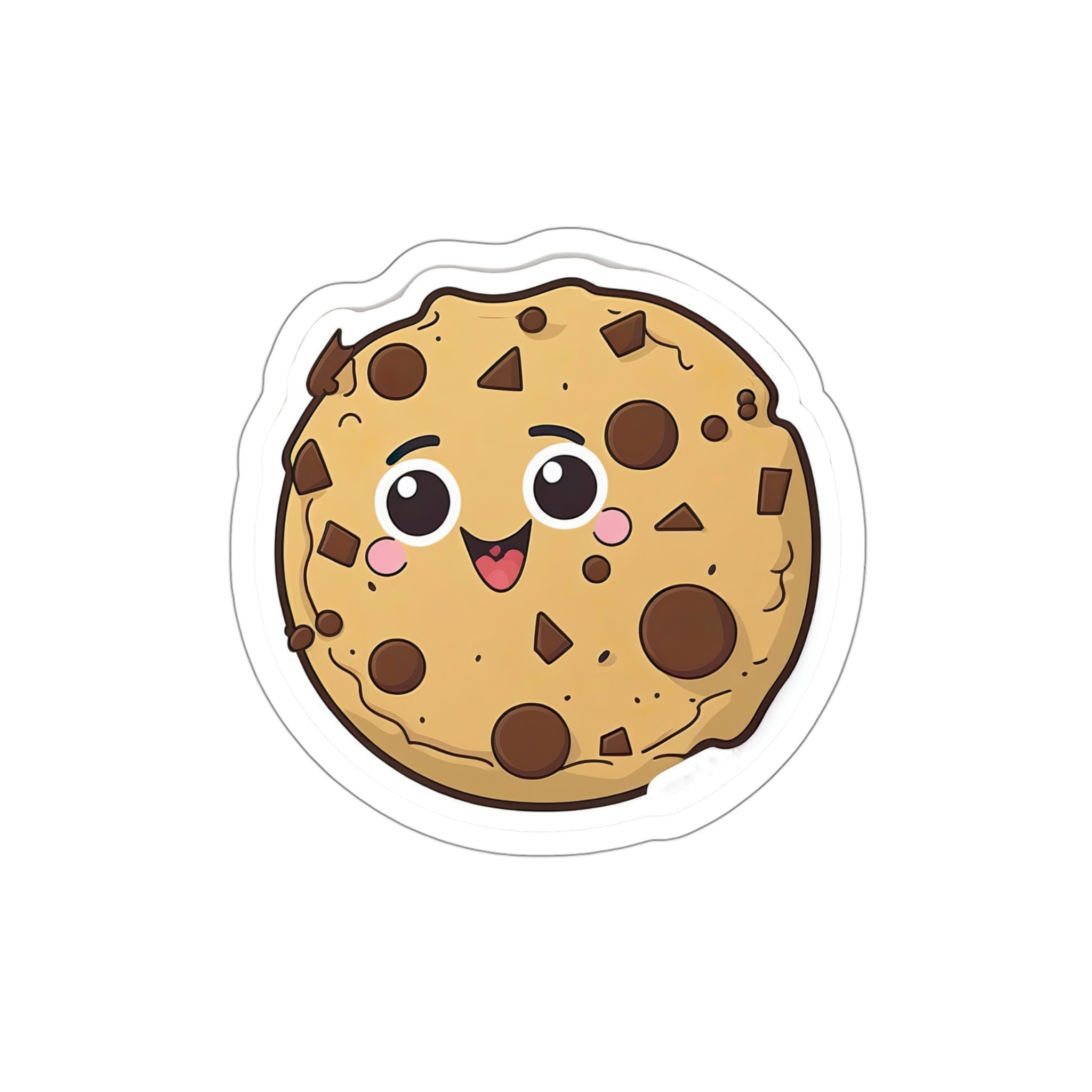 Cookie Sticker | Kawaii Style Cartoon Chocolate Chip Cookie Sticker - Etsy