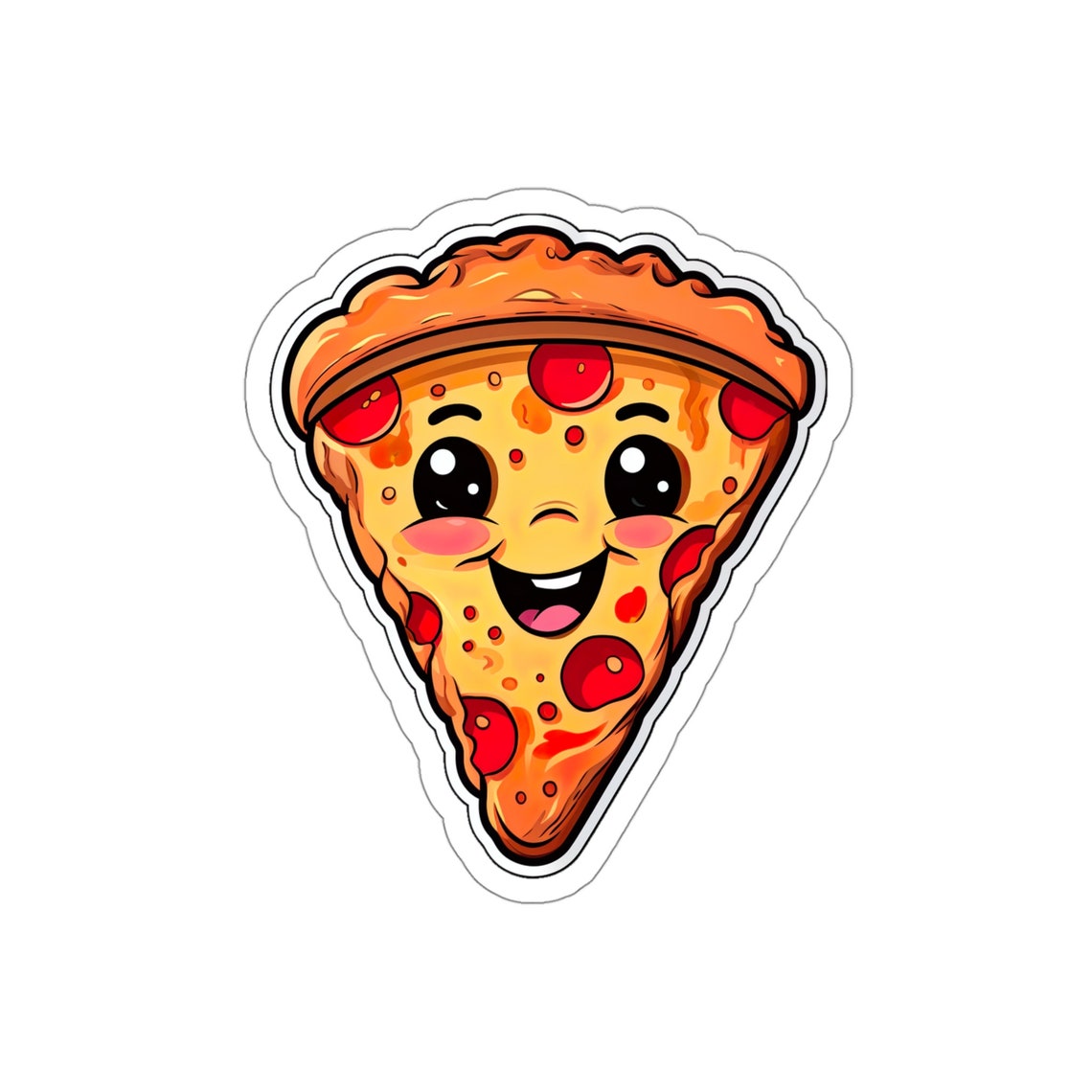 Pizza Slice Sticker | Kawaii Style Cartoon Pizza Slice Sticker - Etsy