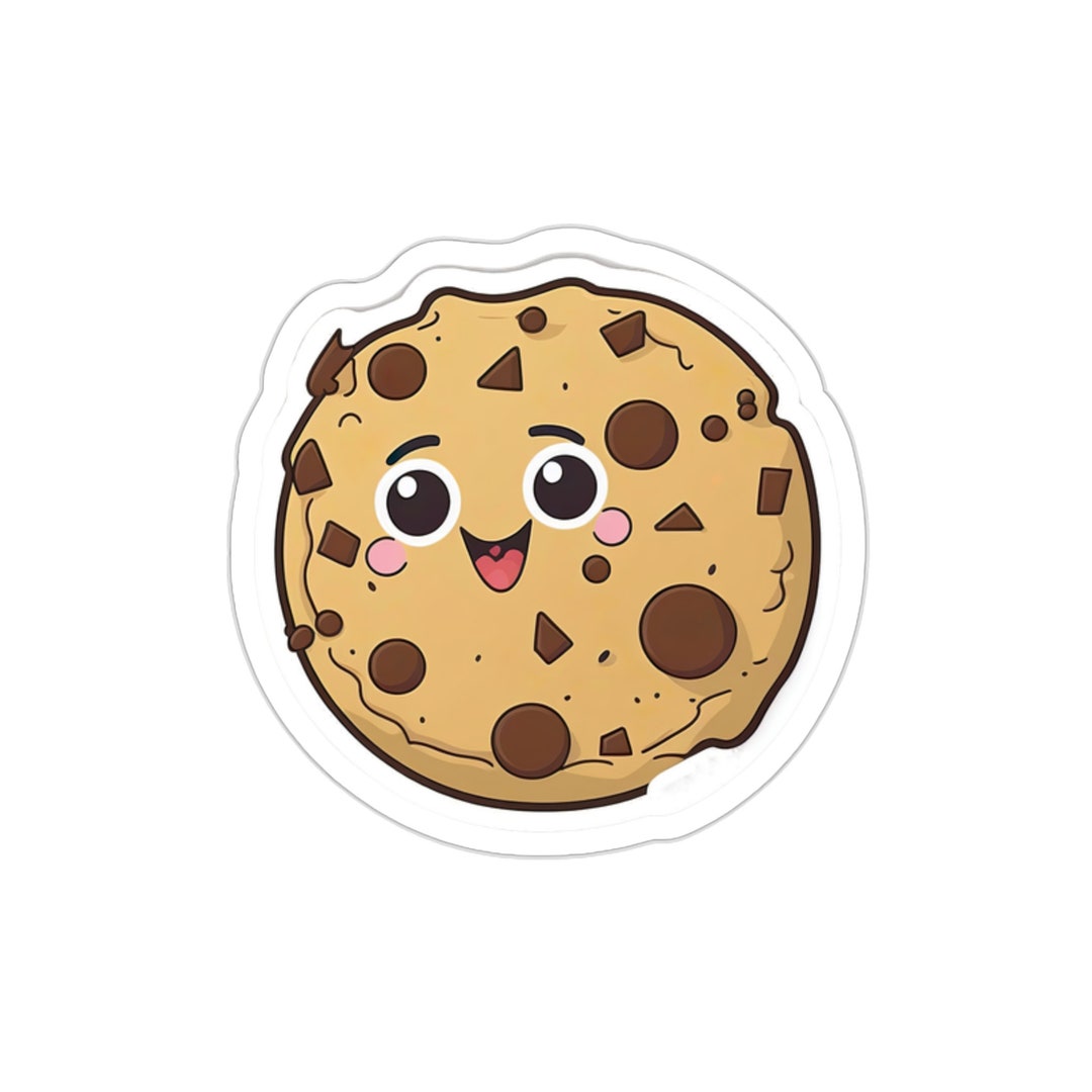Cookie Sticker | Kawaii Style Cartoon Chocolate Chip Cookie Sticker - Etsy