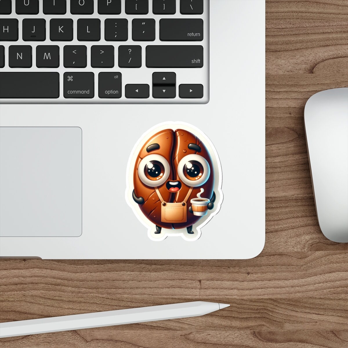 Barista Bean Sticker | Kawaii Style Cartoon Pizza Slice Sticker - Etsy