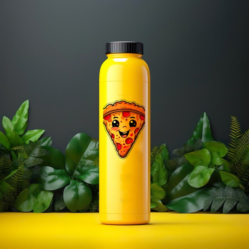 Pizza Slice Sticker | Kawaii Style Cartoon Pizza Slice Sticker - Etsy