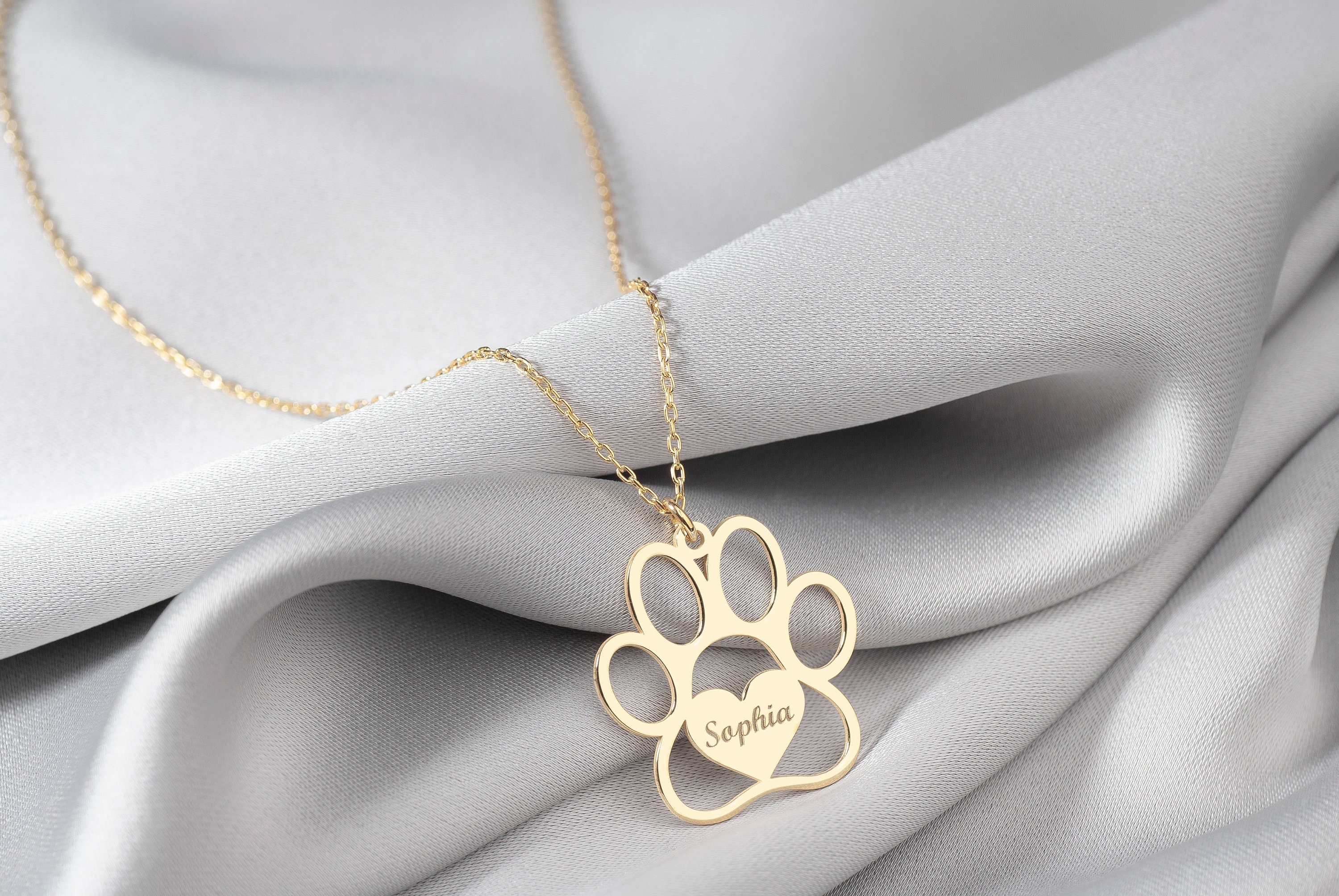Custom Paw Print Necklace Paw Print Pendant Tiny Paw Print - Etsy