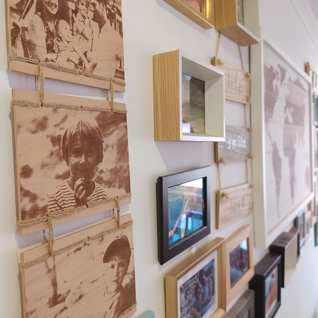 Engraved Photo Portrait, High Quality Beech Wood. Personalized Custom ...