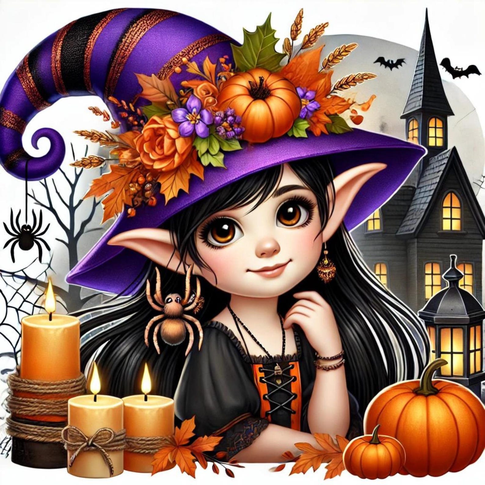 Gnome and Elf Clipart for Halloween Halloween Clipart Spooky Elf ...
