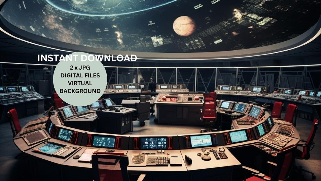 Spaceship Control Room Novelty Zoom Virtual Background Backdrop Sci-fi ...