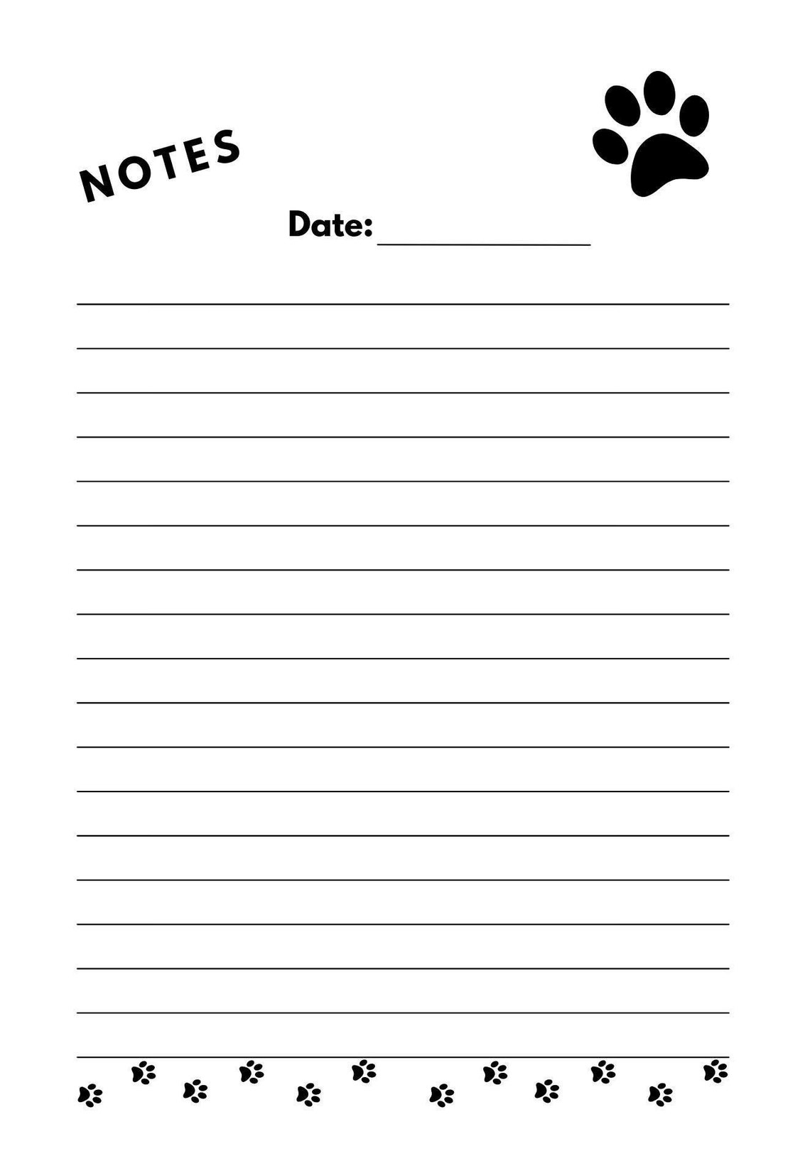 KDP Template Notebook Paw Prints Animal Lover Cat Dog Ready to Upload ...