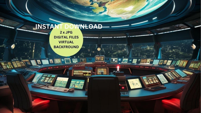 Spaceship Control Room Zoom Virtual Background Backdrop - Etsy