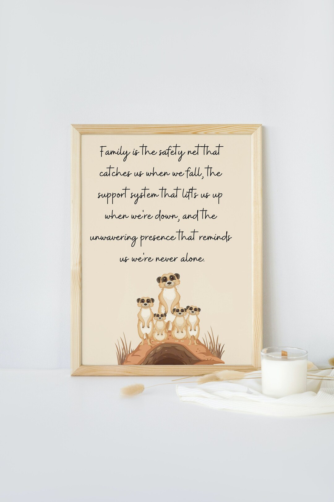 Family is the Safety Net... Meerkat Family Digital Wall Art*cute ...
