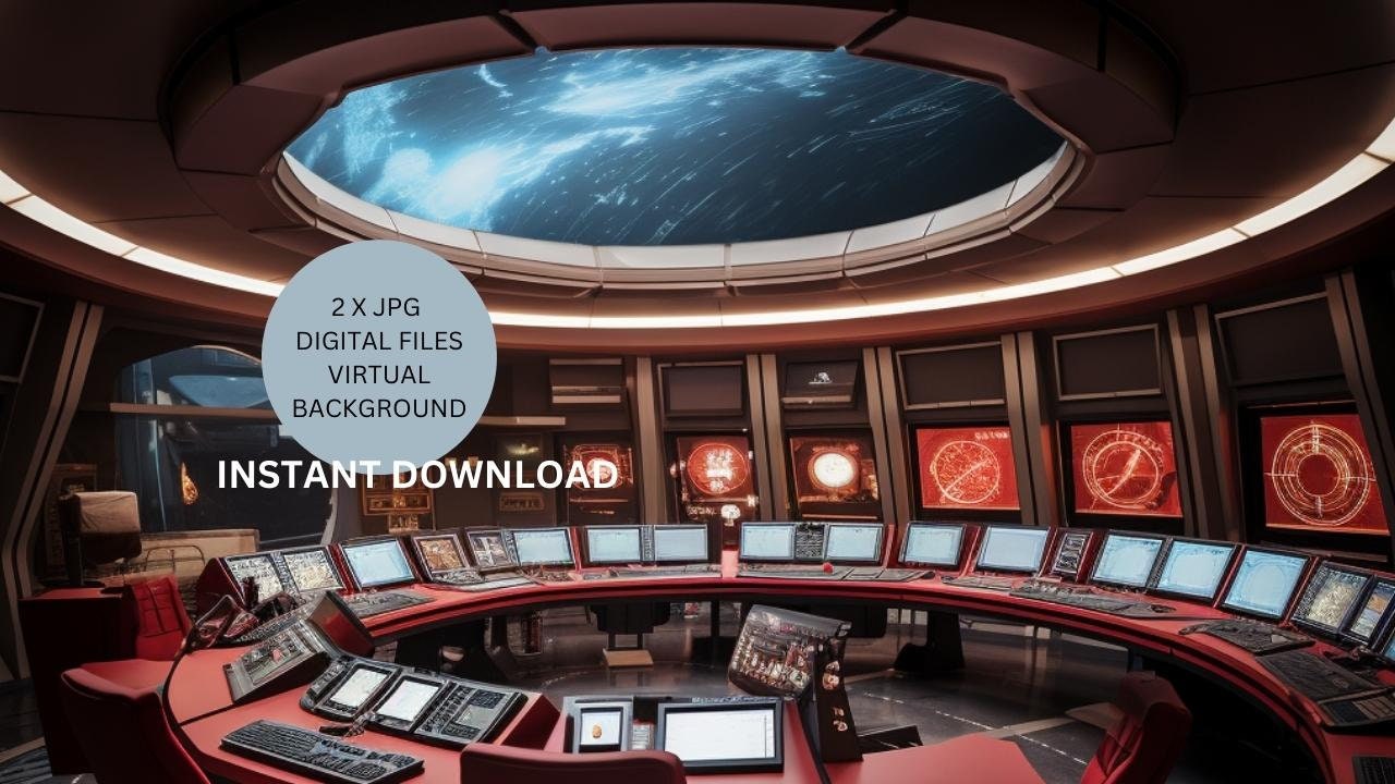 Spaceship Zoom Virtual Meeting Background Backdrop Space Control Room ...