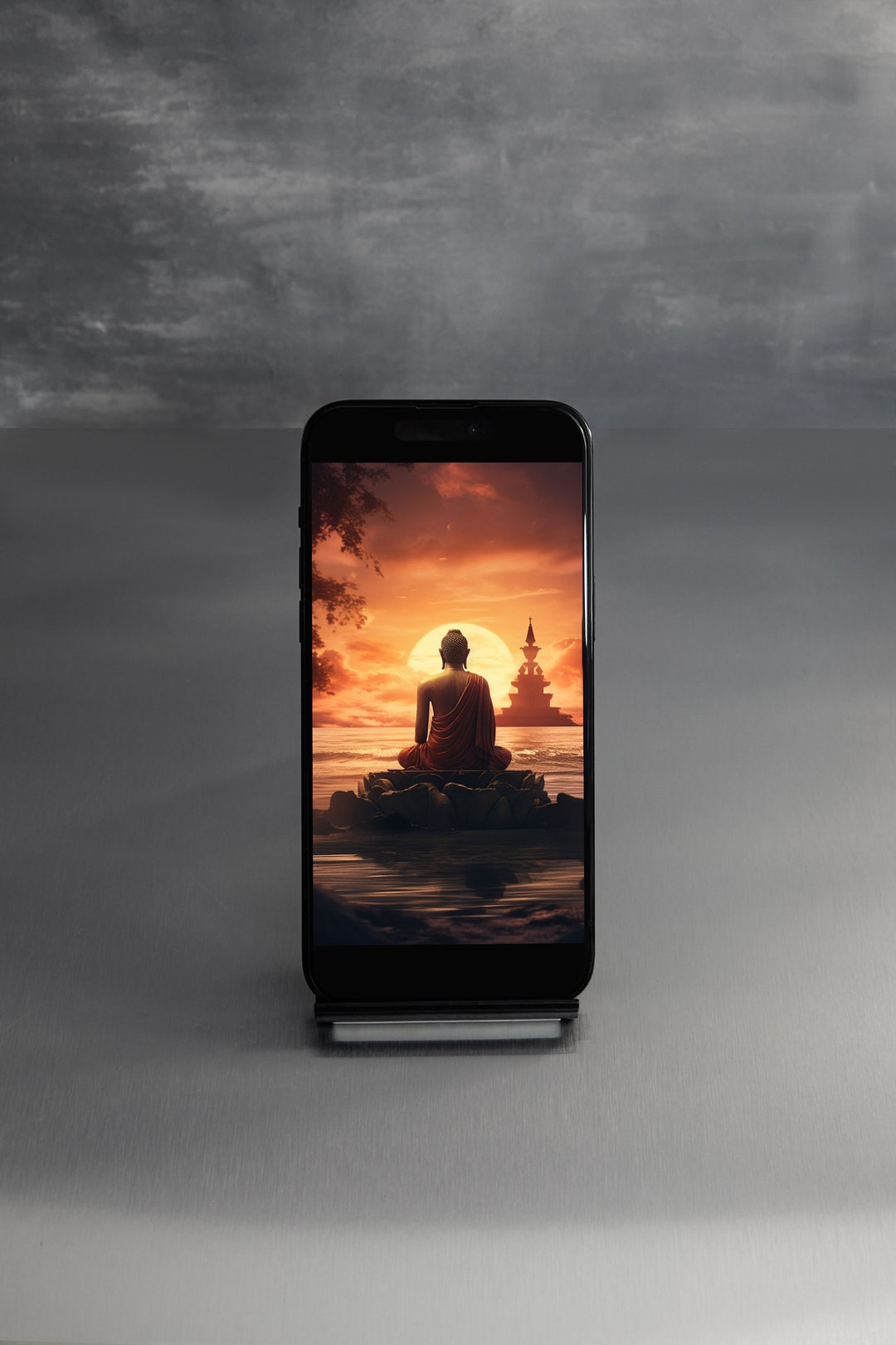 Buddha Sea Temple Sunset Phone Tablet Wallpaper, Digital File PNG ...