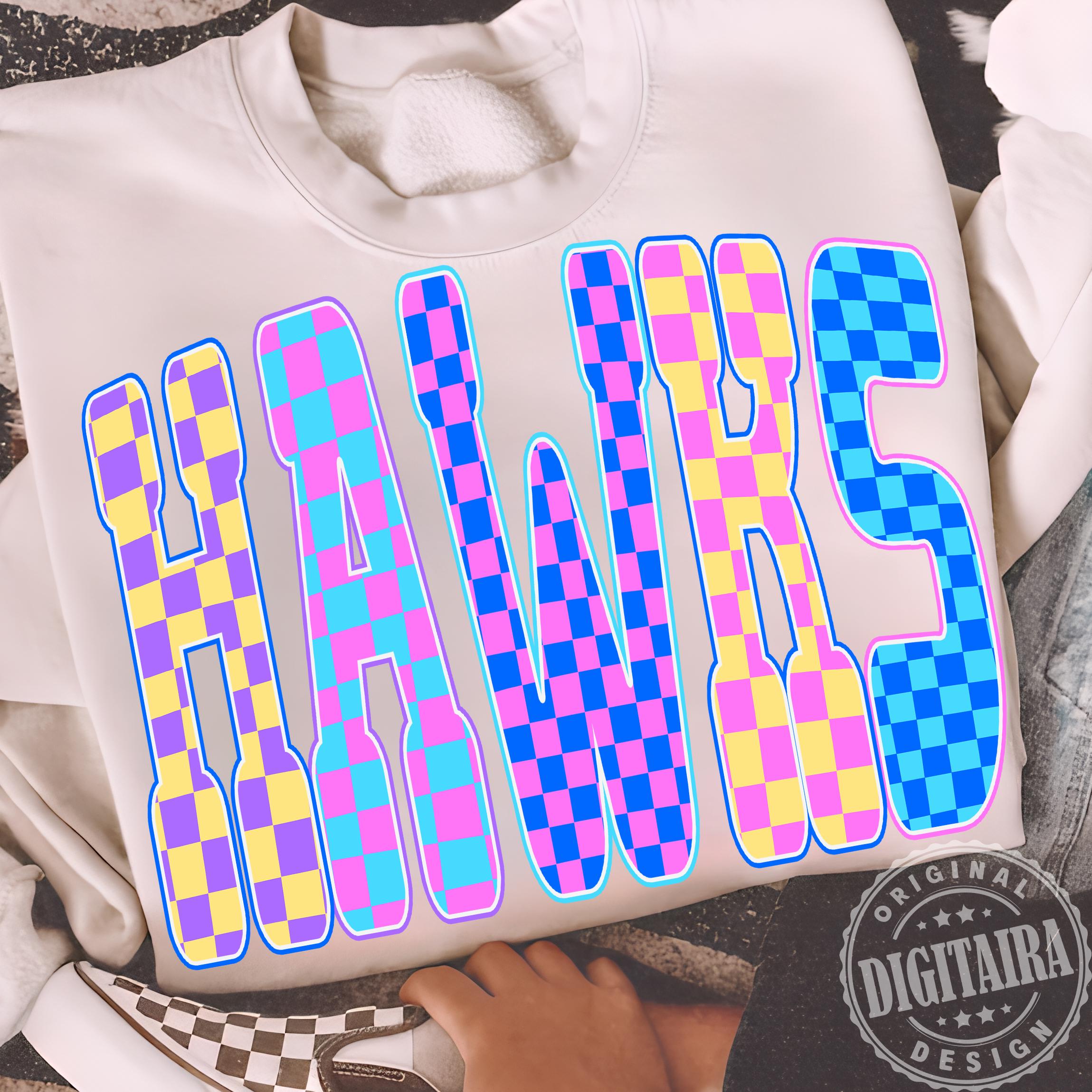Hawks Png, Checkered Png, Retro Hawks Sublimation, Game Day Png, Hawks ...